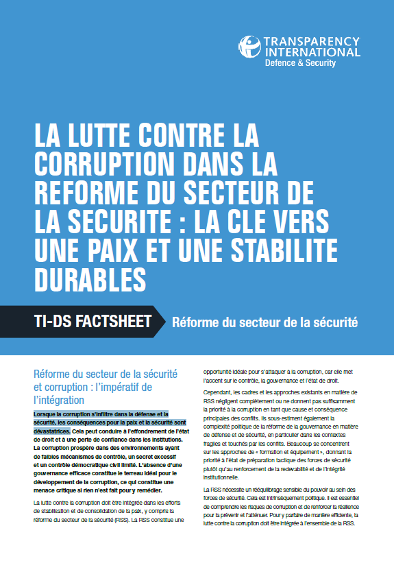 Réforme du secteur de la sécurité - Transparency International Defence ...